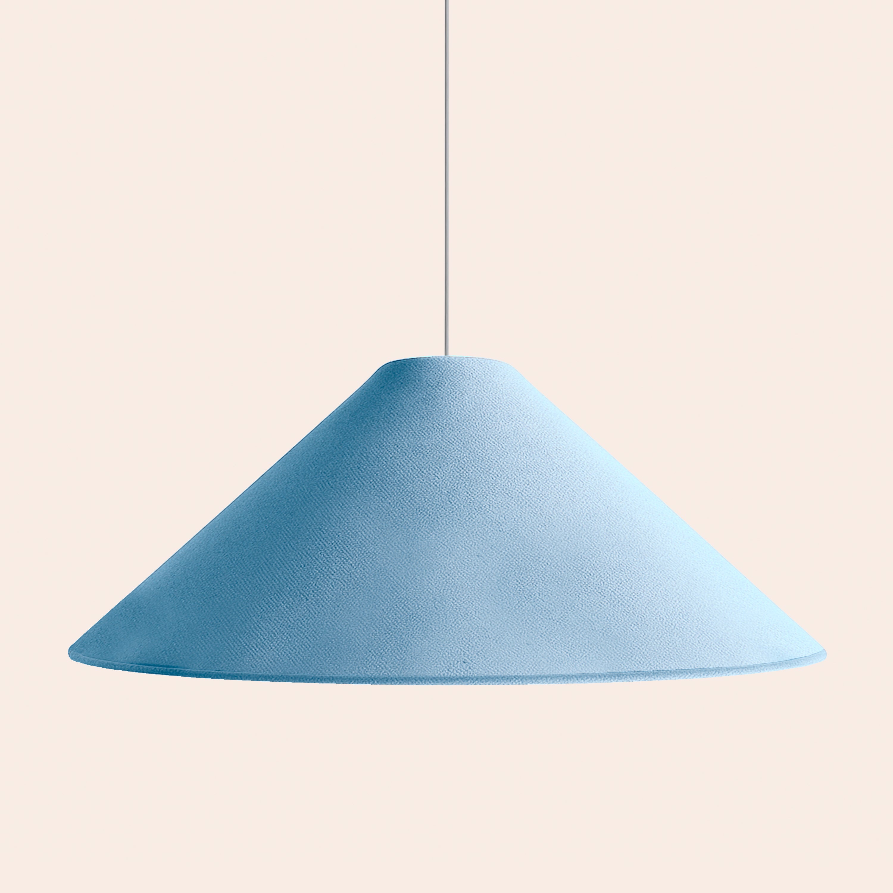 Damson blue check lined cone shade | Statement lampshade | houseof.com