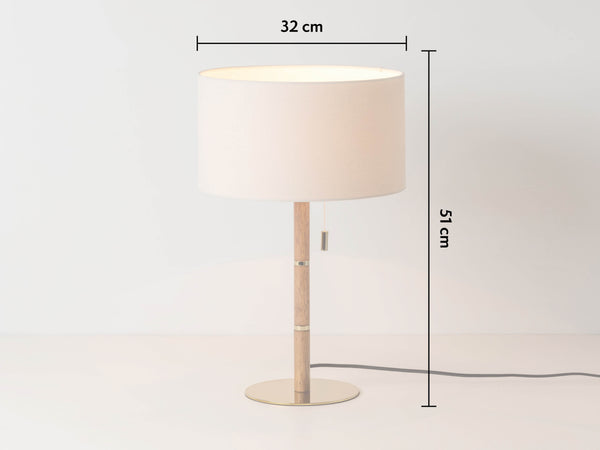 Wooden and brass disk table lamp | Natural modern lights | houseof.com