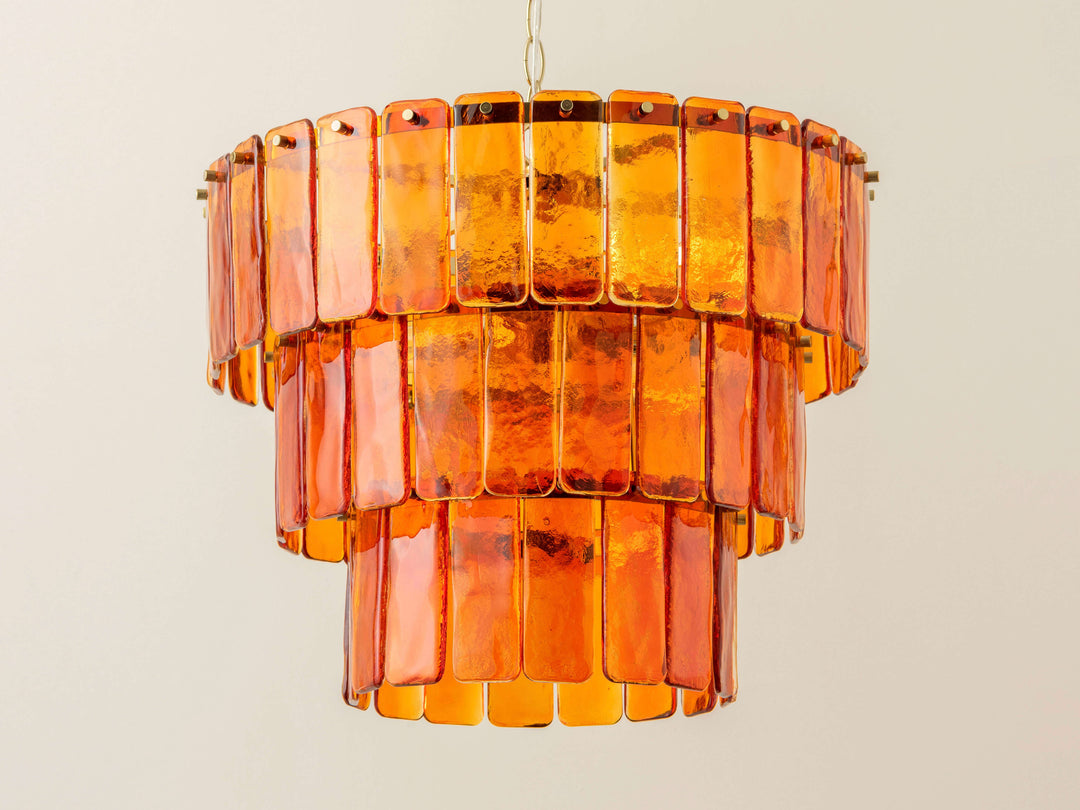 Amber glass chandelier ceiling light | Vintage statement | houseof.com