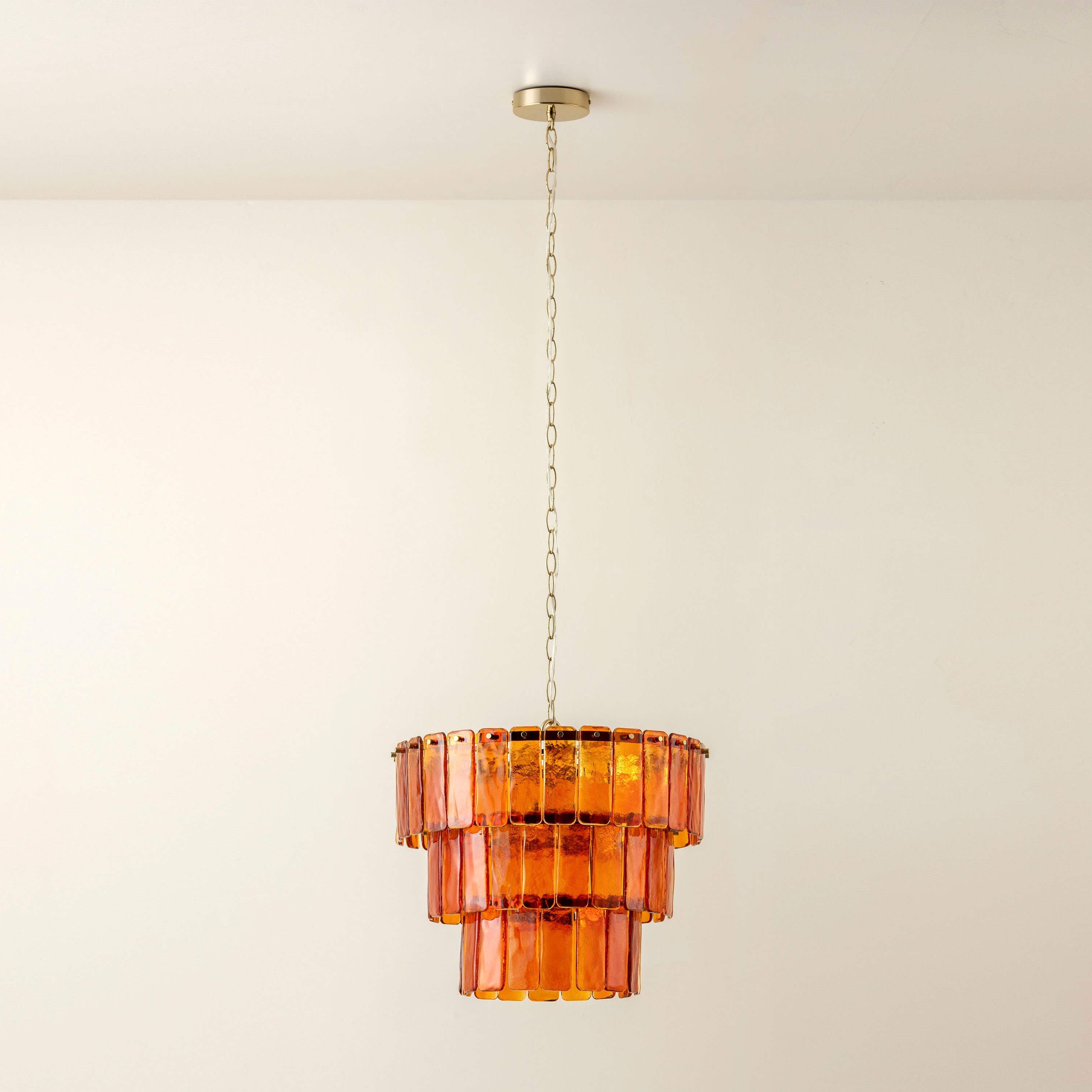 Amber glass chandelier ceiling light | Vintage statement | houseof.com