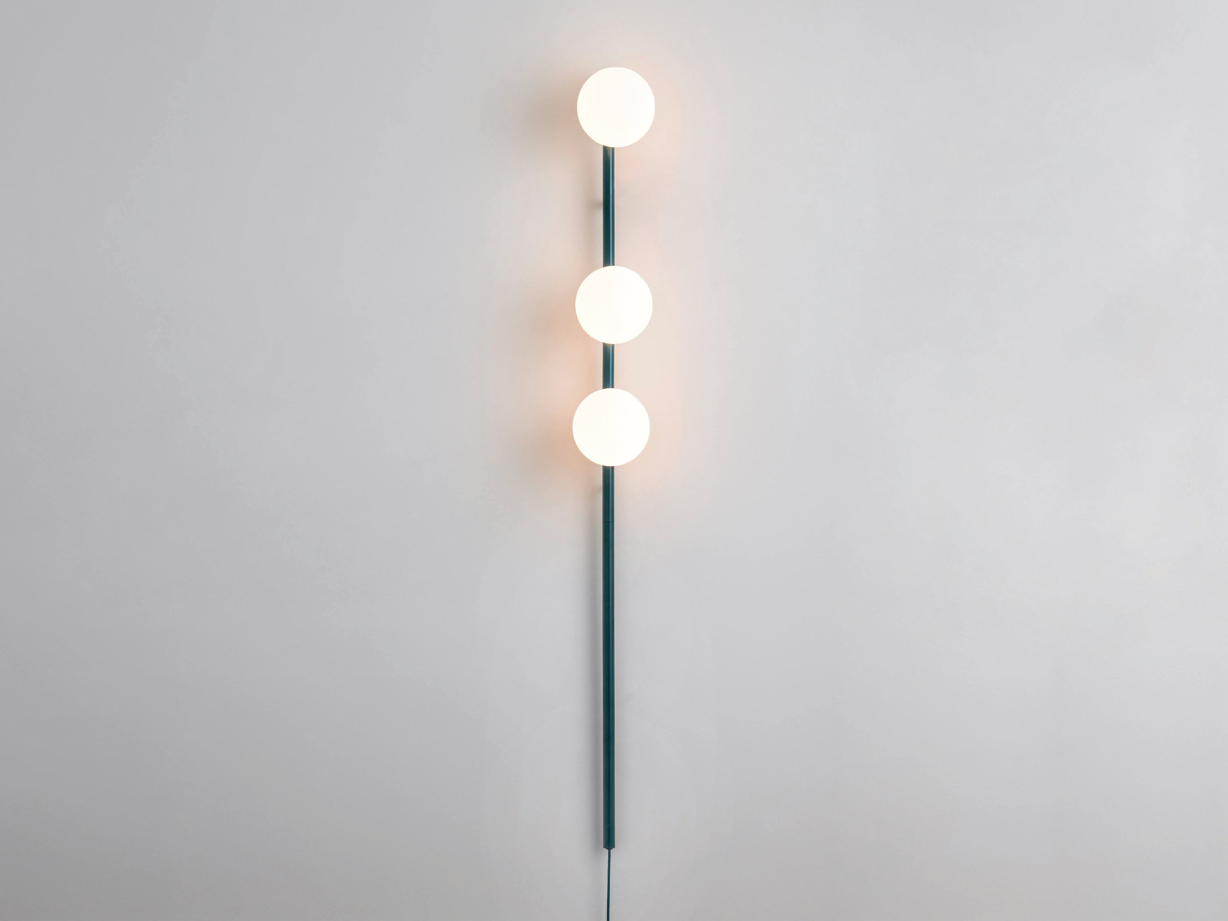 Charcoal grey bar opal ball wall light | Wall mounted light bar ...