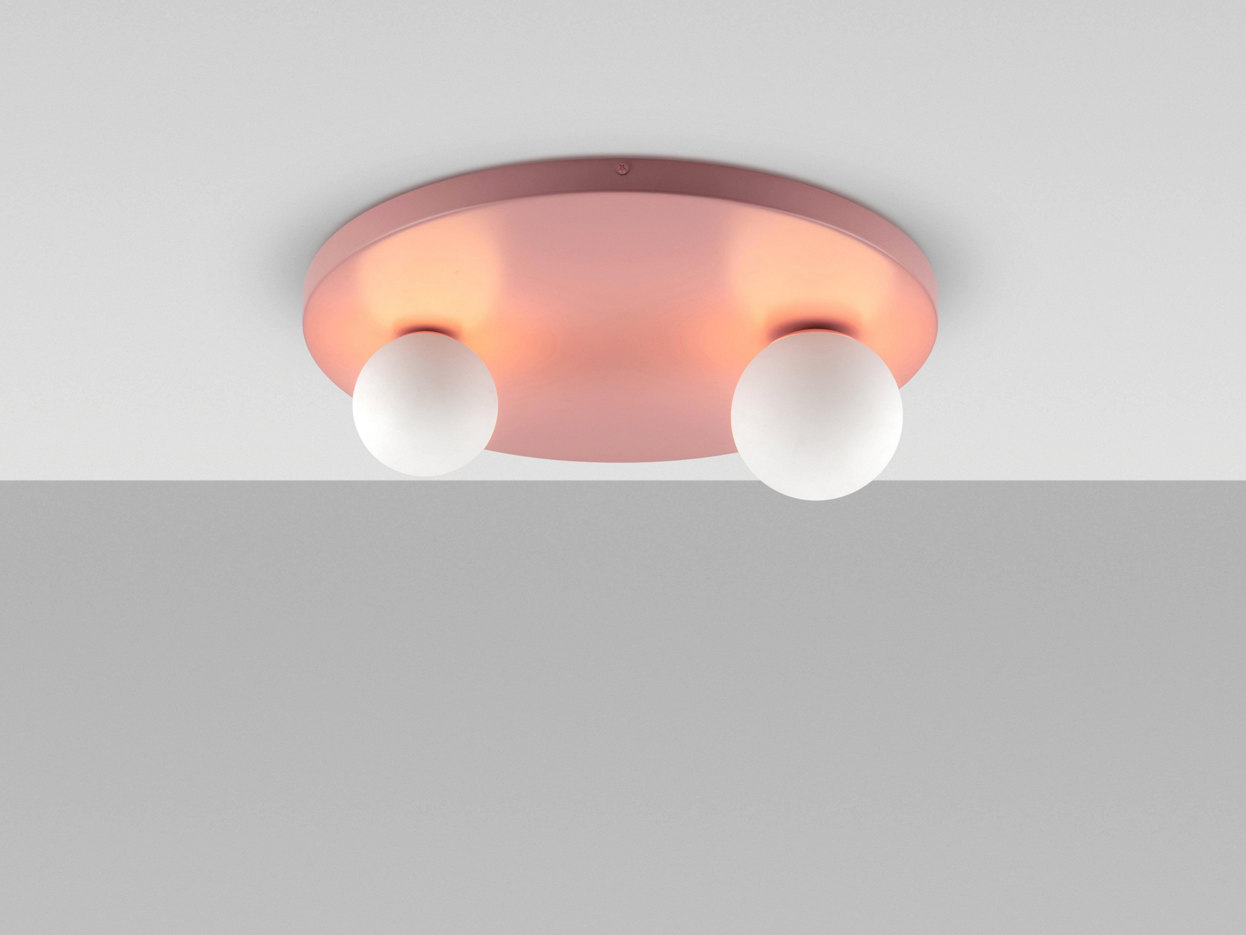 Pink round flush ceiling light | Pink flush-fit light | houseof.com